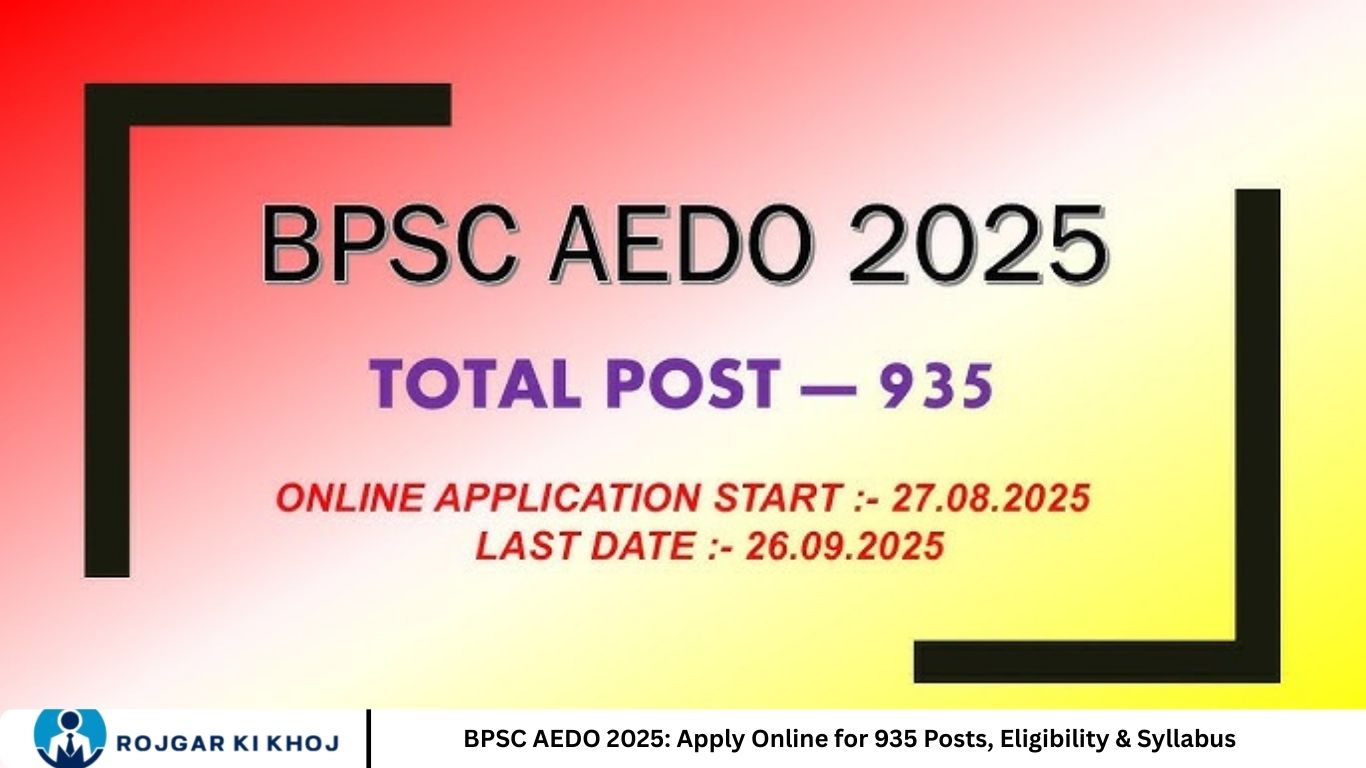 BPSC AEDO 2025: Apply Online for 935 Posts, Eligibility & Syllabus