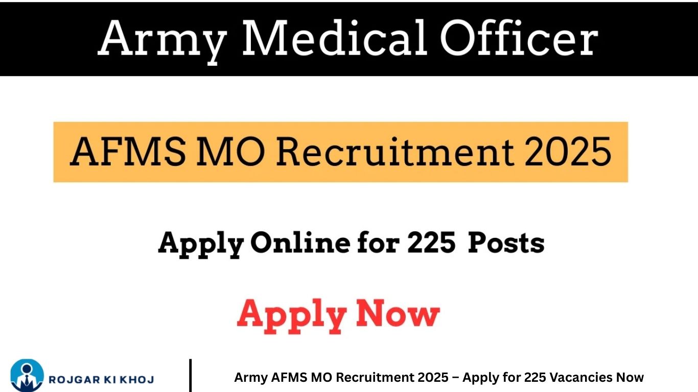 Army AFMS MO Recruitment 2025 – Apply for 225 Vacancies Now
