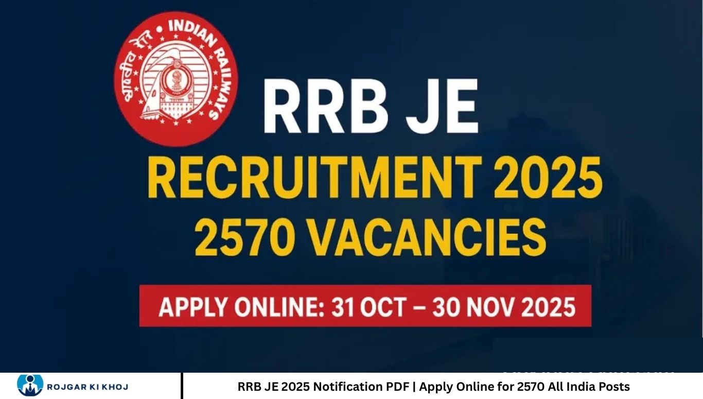 RRB JE 2025 Notification PDF | Apply Online for 2570 All India Posts