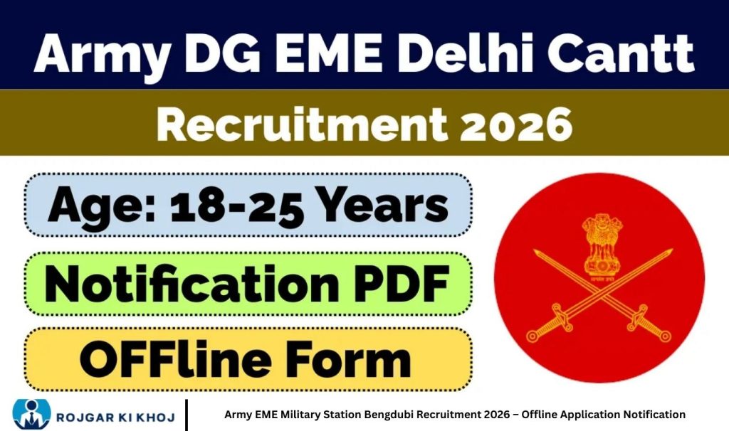 Army EME Military Station Bengdubi Recruitment 2026 – Offline ...