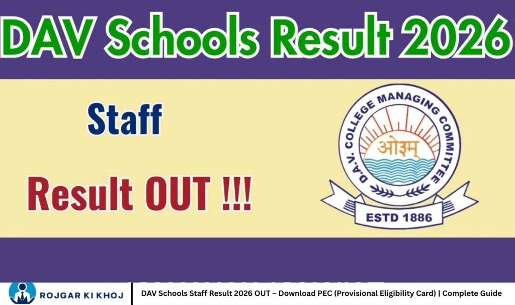 DAV Schools Staff Result 2026 OUT – Download PEC (Provisional ...