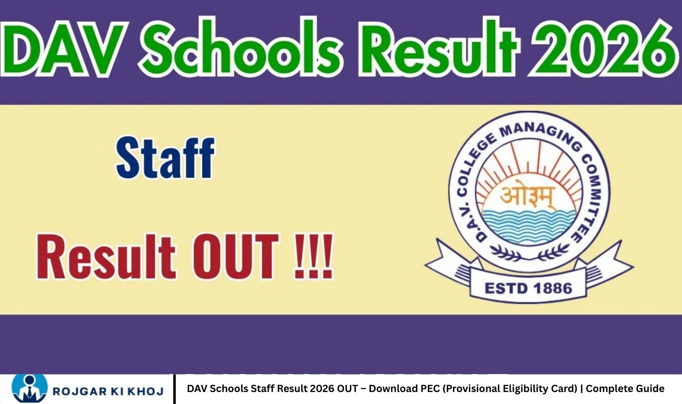 DAV Schools Staff Result 2026 OUT – Download PEC (Provisional ...
