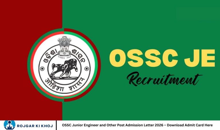 OSSC Junior Engineer and Other Post Admission Letter 2026 – Download ...